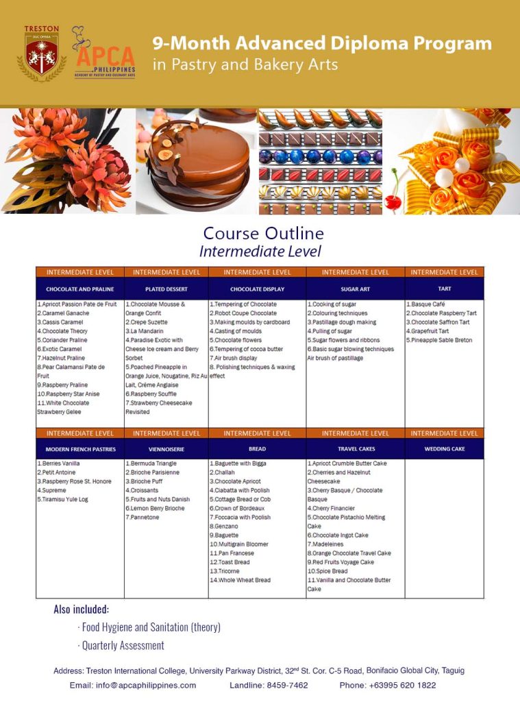 intermediatelevel - Academy of Pastry and Culinary Arts Philippines